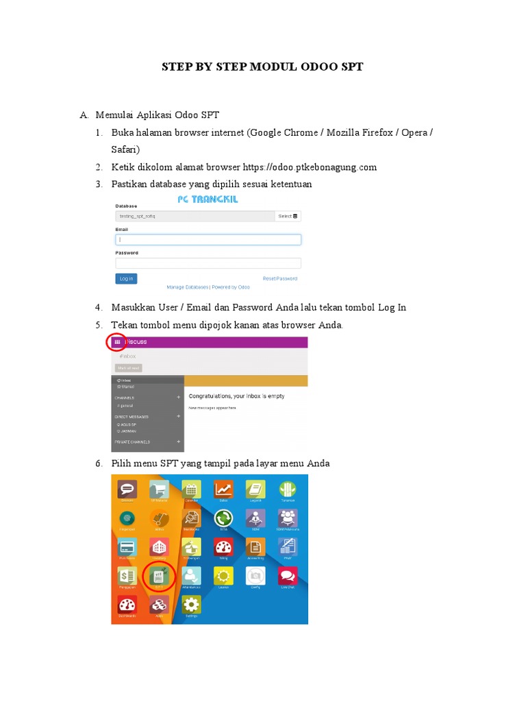 Step by Step Modul Odoo SPT | PDF