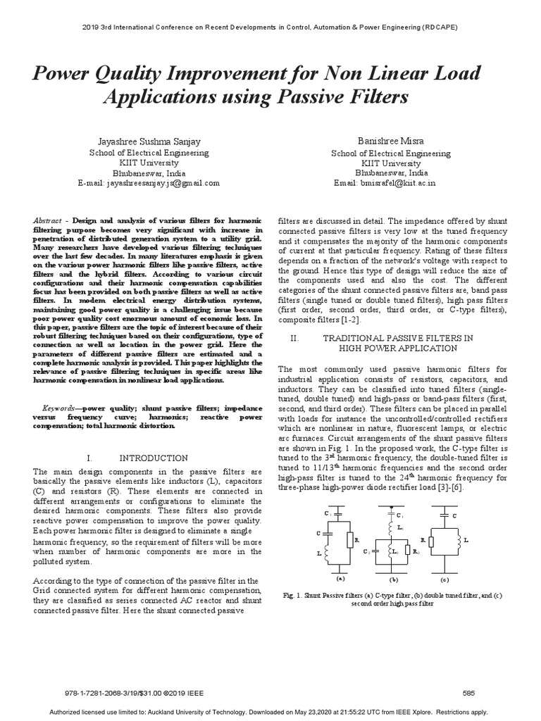 Power Quality via Passive Filters | PDF