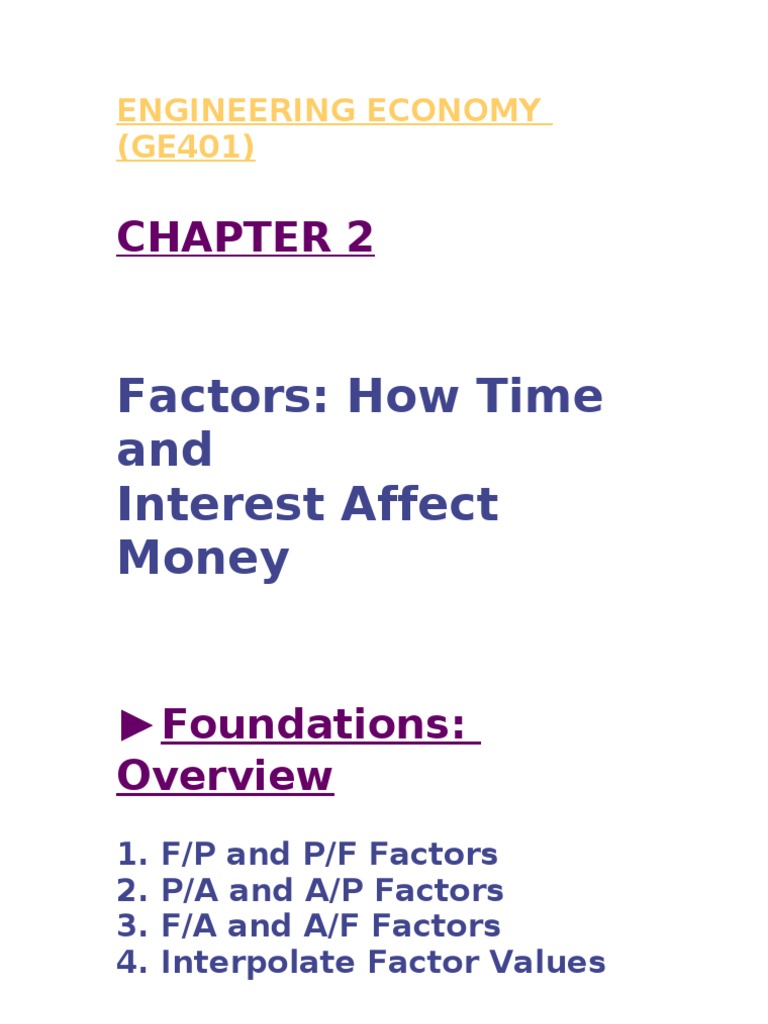 Time and Interest Factors in Engineering Economy | PDF