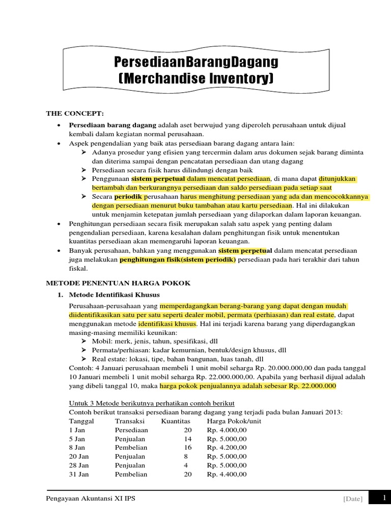 Persediaan BRG DG | PDF