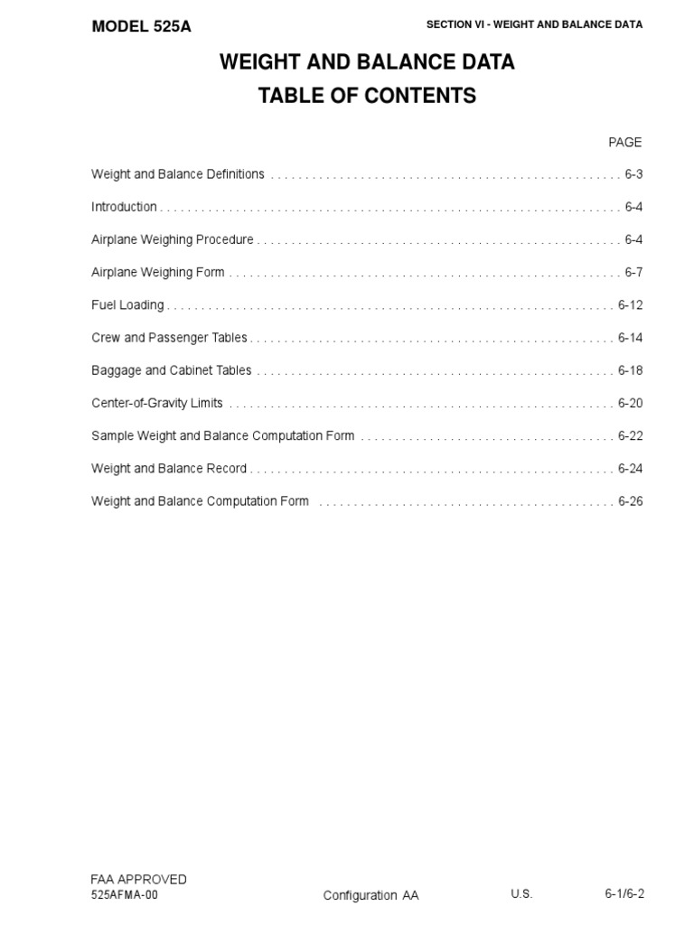6 Weight and Balance | PDF | Aircraft | Landing Gear