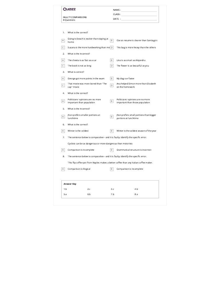 Faulty Comparisons | PDF