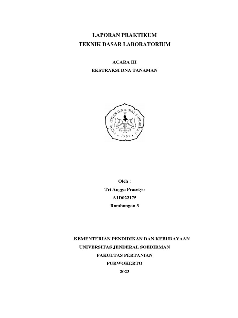 A1D022175 - Tri Angga Prasetyo - Rombongan 3 - Acara 3 Pemultan | PDF