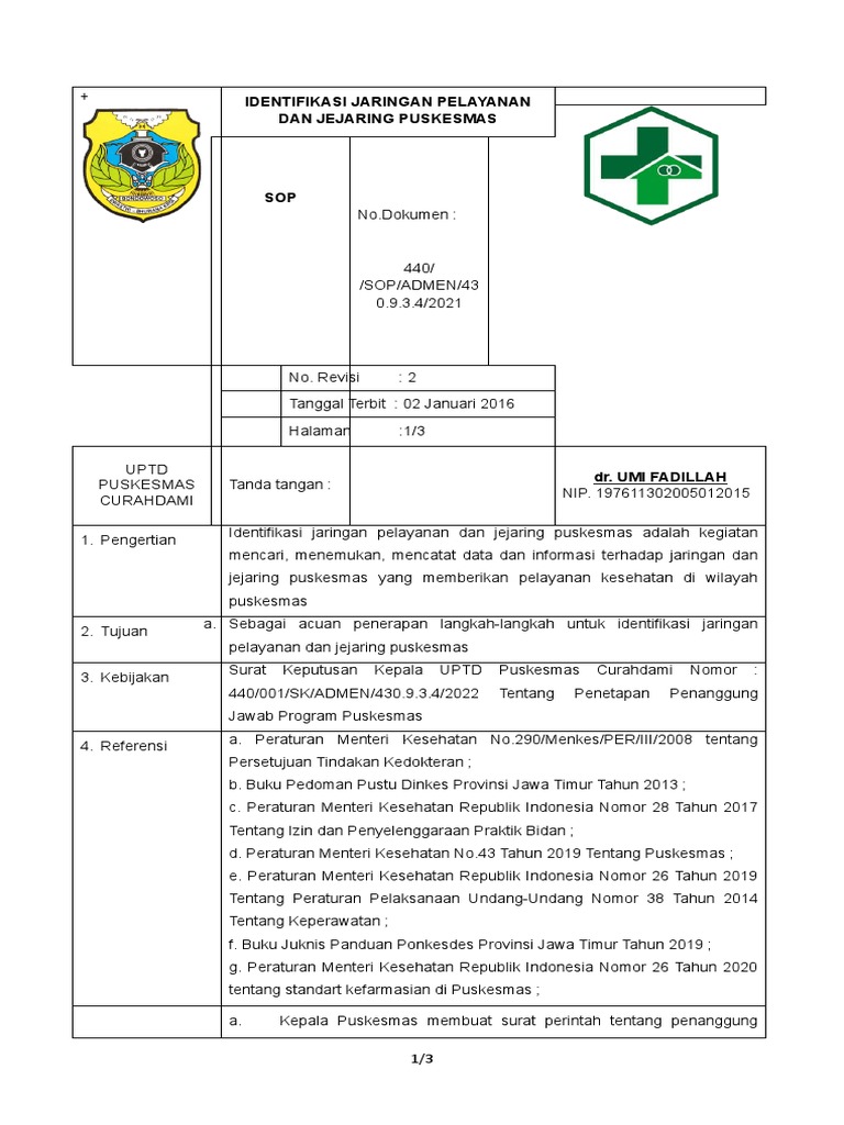 Sop Identifikasi Jejaring | PDF
