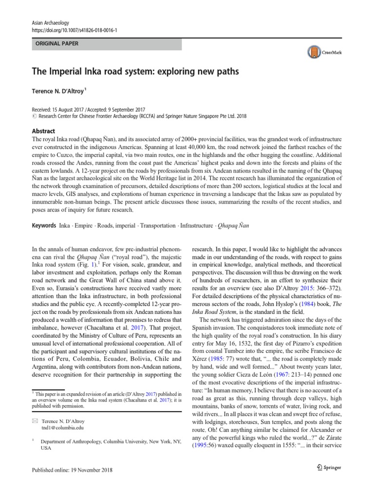 The Imperial Inka Road System Exploring | PDF | Inca Empire | Peru