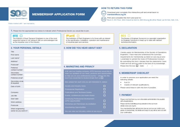 Application Form-SOE Member - 2018 | PDF | Engineer