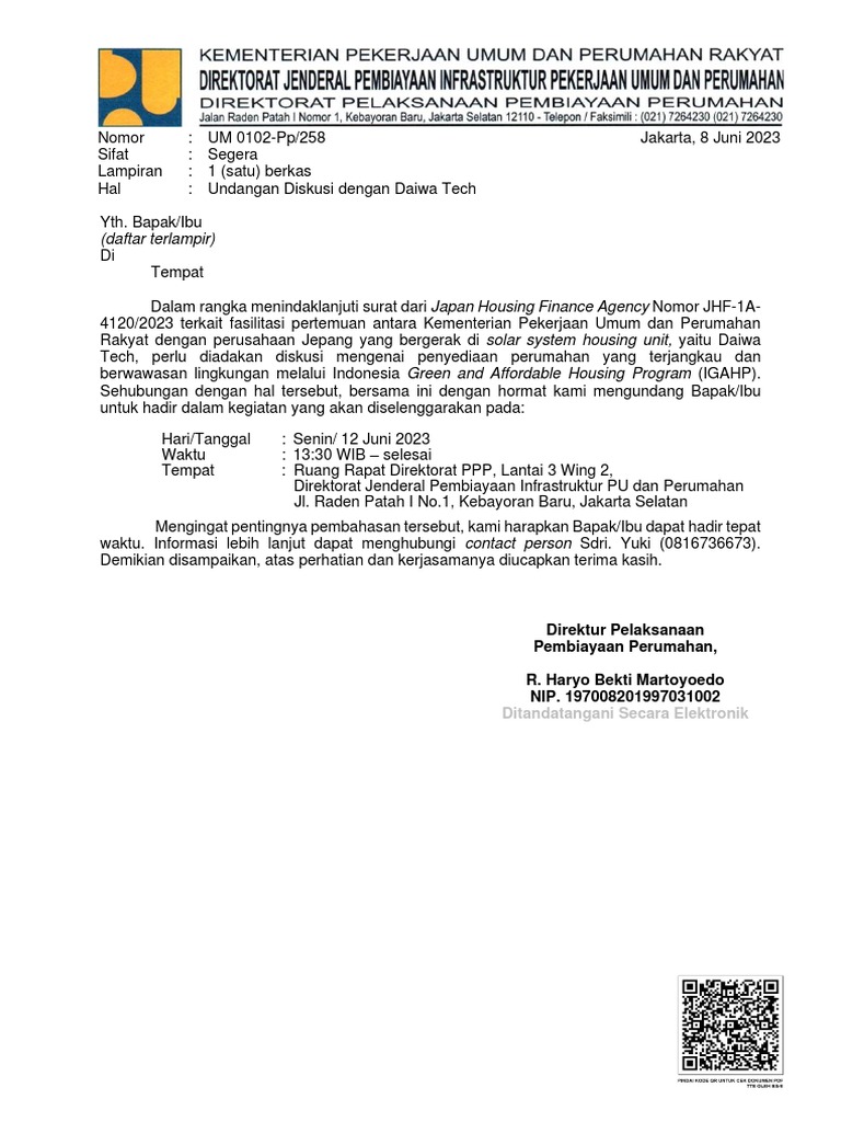 Undangan Diskusi Dengan Daiwa Tech | PDF