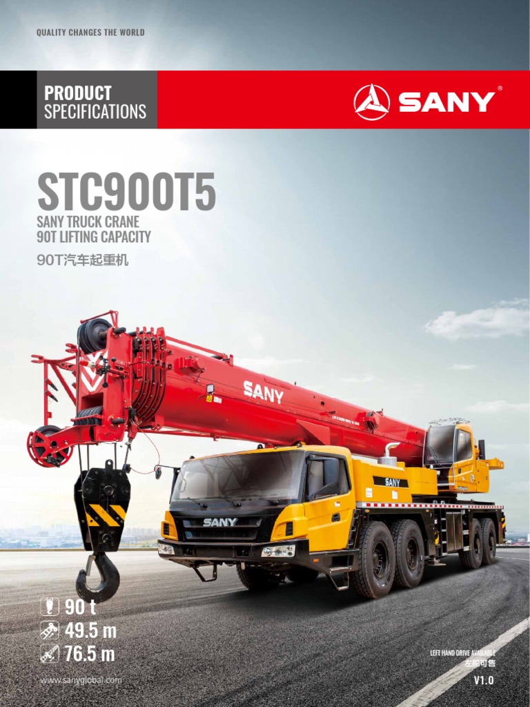 Tabela de Carga - Sany STC 900t5 | PDF | Crane (Machine) | Manual Transmission