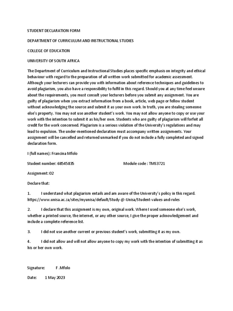 Tms3721 Assignment 2 | PDF