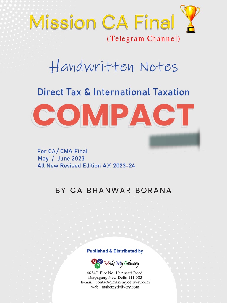 DT Compact May 23 by BB Sir | PDF | Expense | Inventory