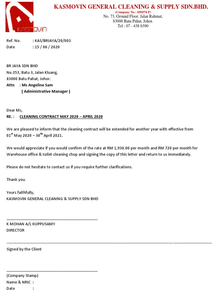 Letter of Contract MERS 2020 | PDF