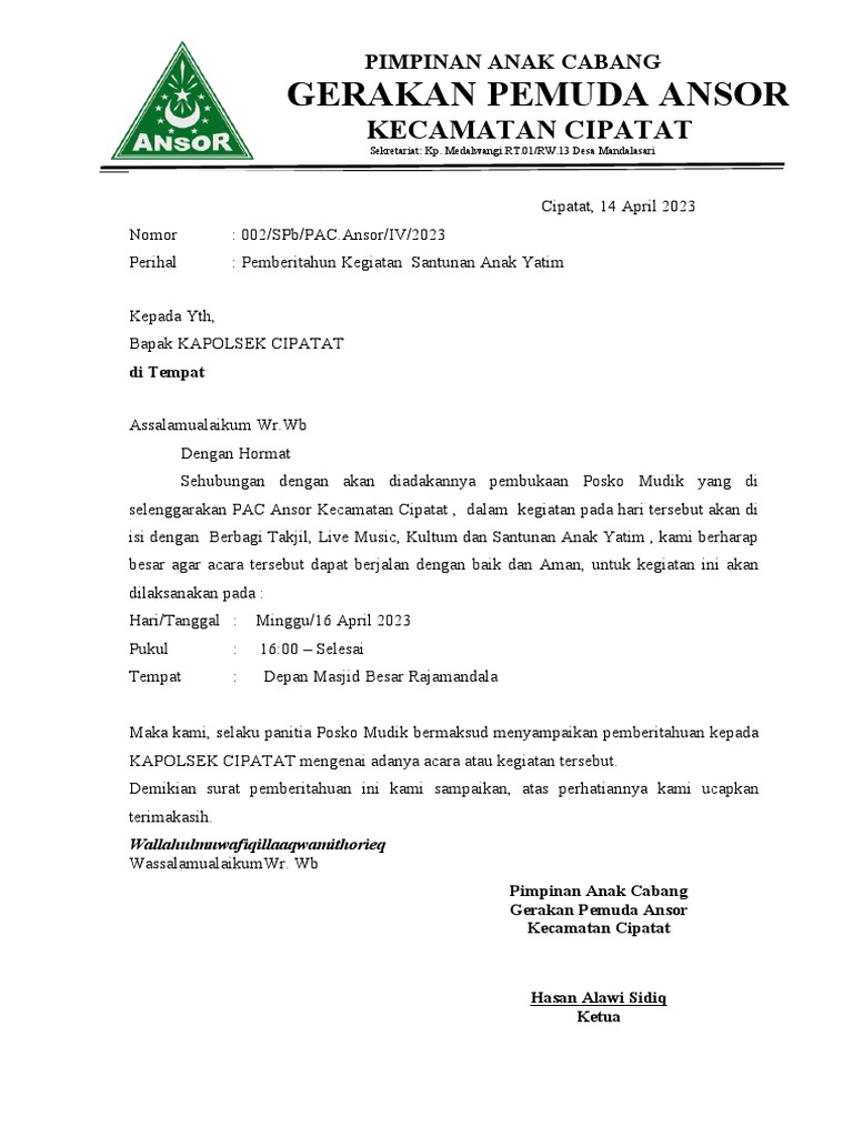 Surat Pemberitahuan | PDF