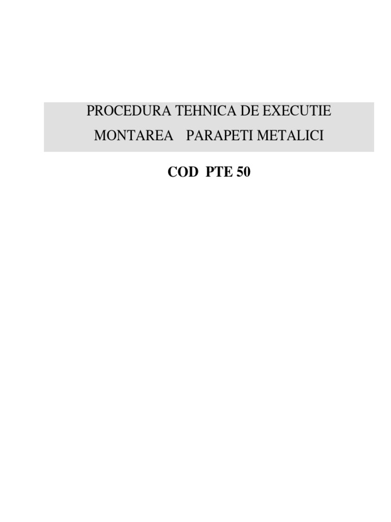 PTE 50 Montare Parapeti Metalici | PDF