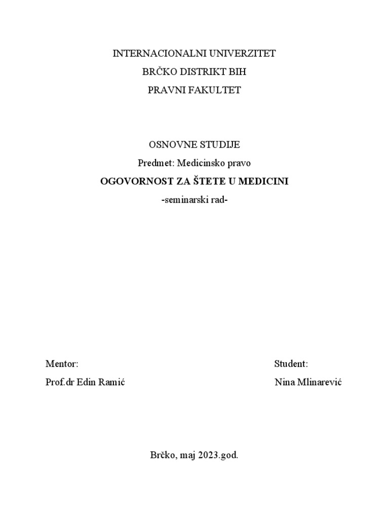 Medicinsko Pravo | PDF