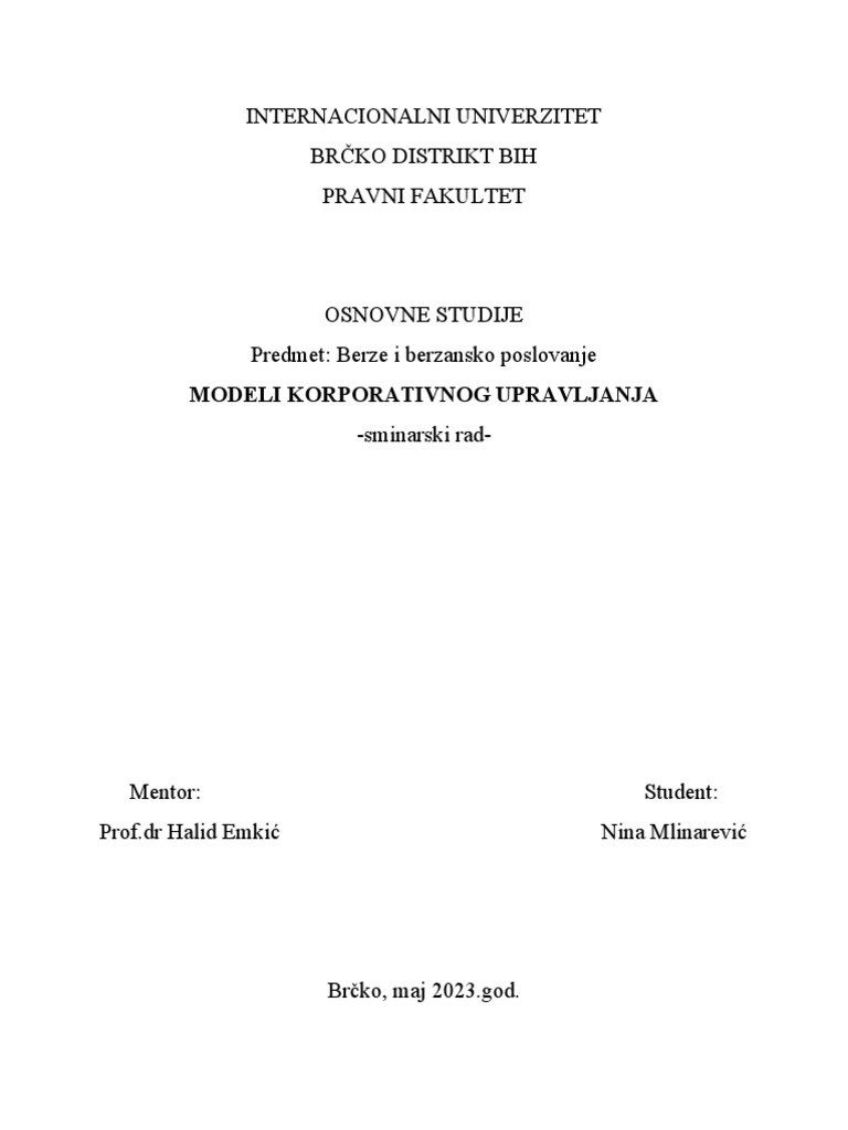 Berze I Berzansko Poslovanje | PDF