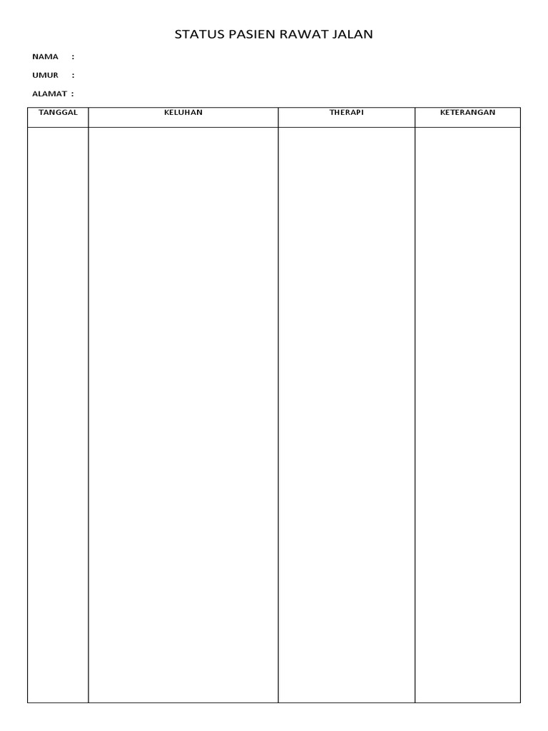 Status Pasien Rawat Jalan dan Terapi | PDF