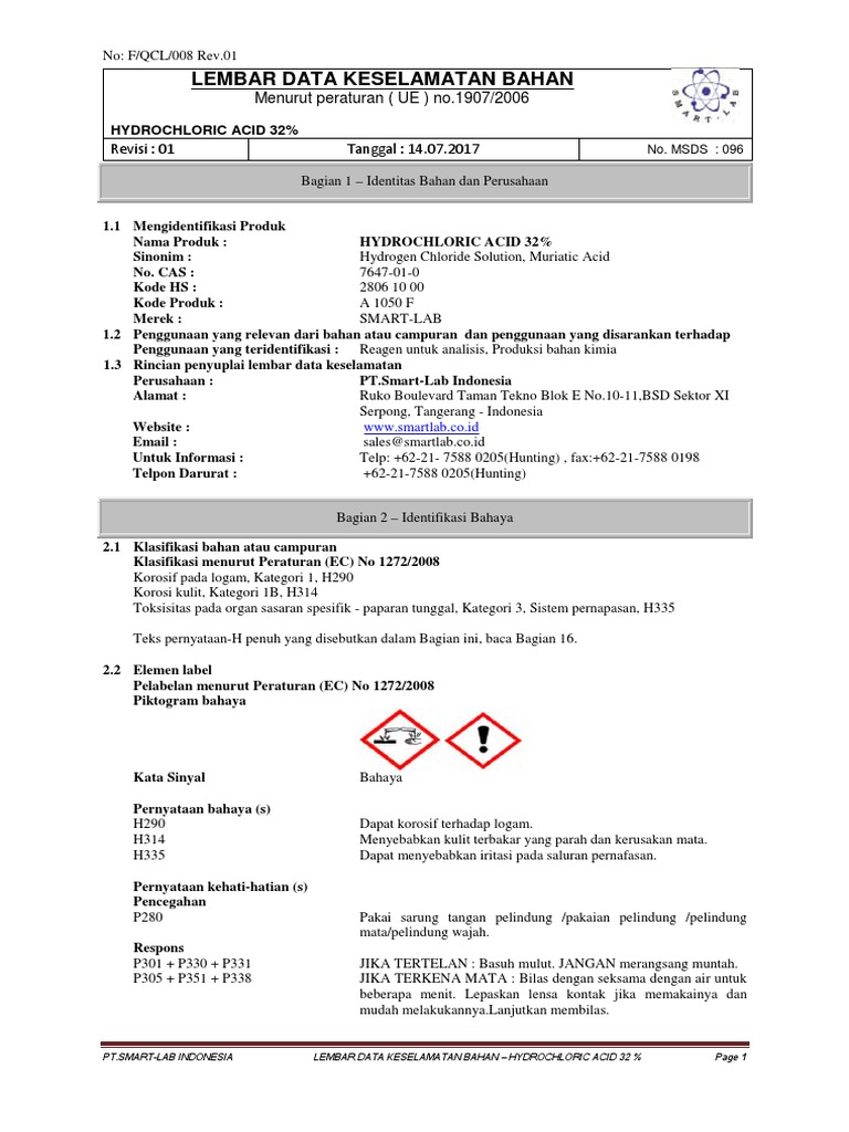 MSDS HCL 32% | PDF