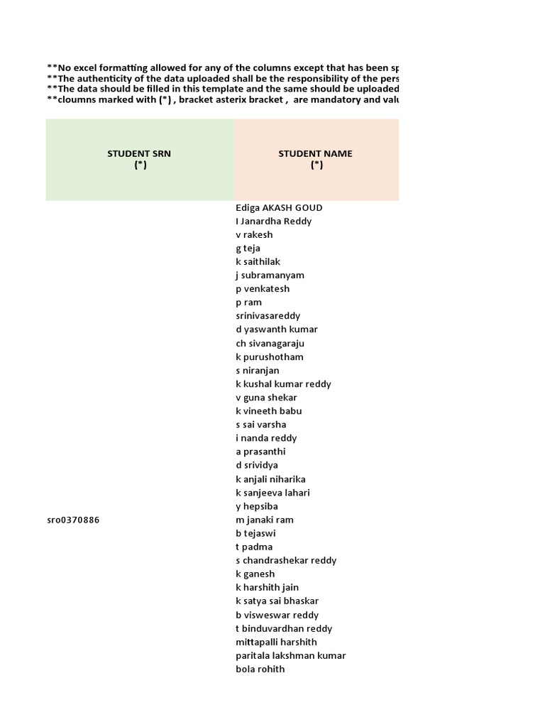 Template For Walkins Registrations | PDF