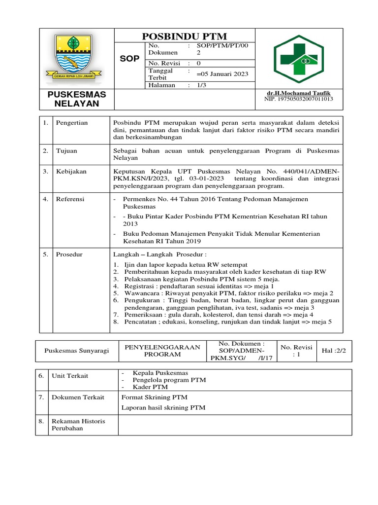 Sop Posbindu PTM 2022 - Nelayan | PDF