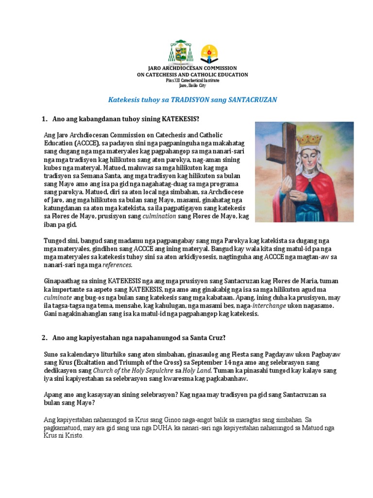 KATEKESIS TUHOY SA TRADISYON SANG SANTACRUZAN | PDF