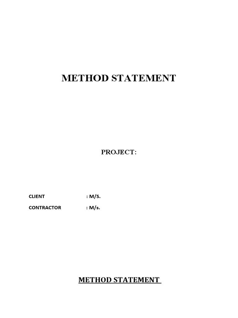 Method Statement Draft | PDF | Personal Protective Equipment | Safety