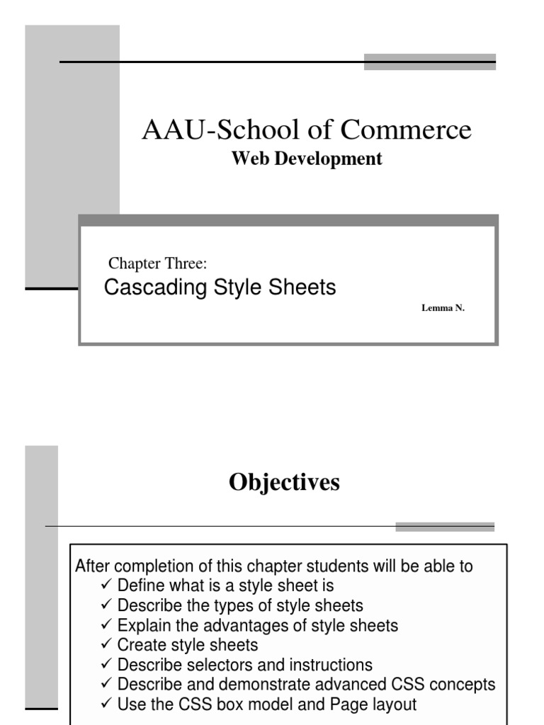 Web Develpment Chapter Three Css Pdf Html Element Typefaces 