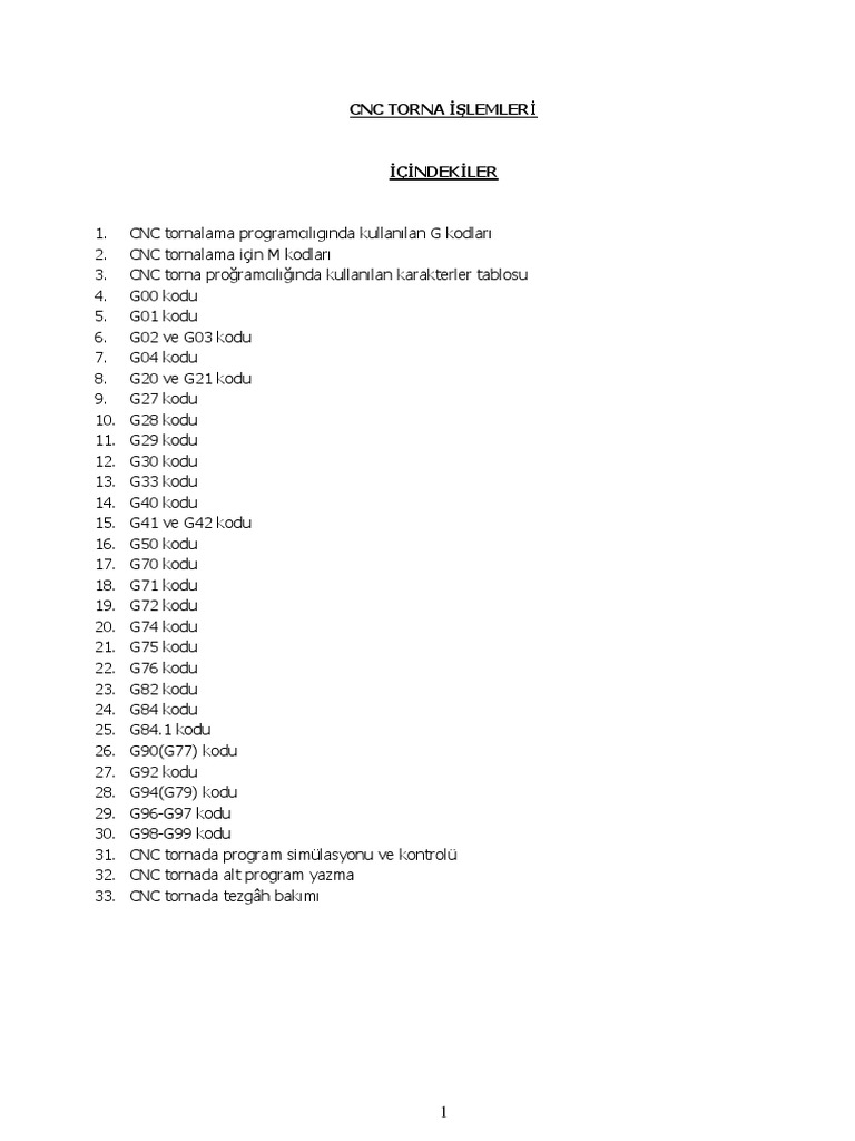 CNC Torna Programlama | PDF