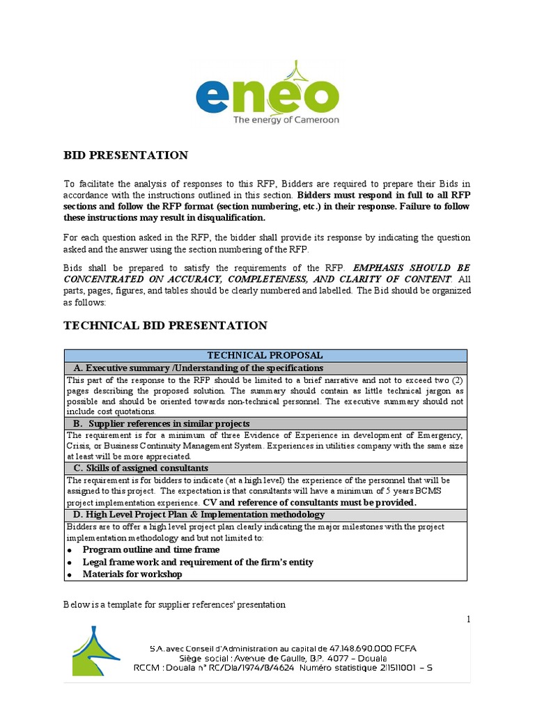 Attachment3 Technical and Financial Bid Presentation | PDF