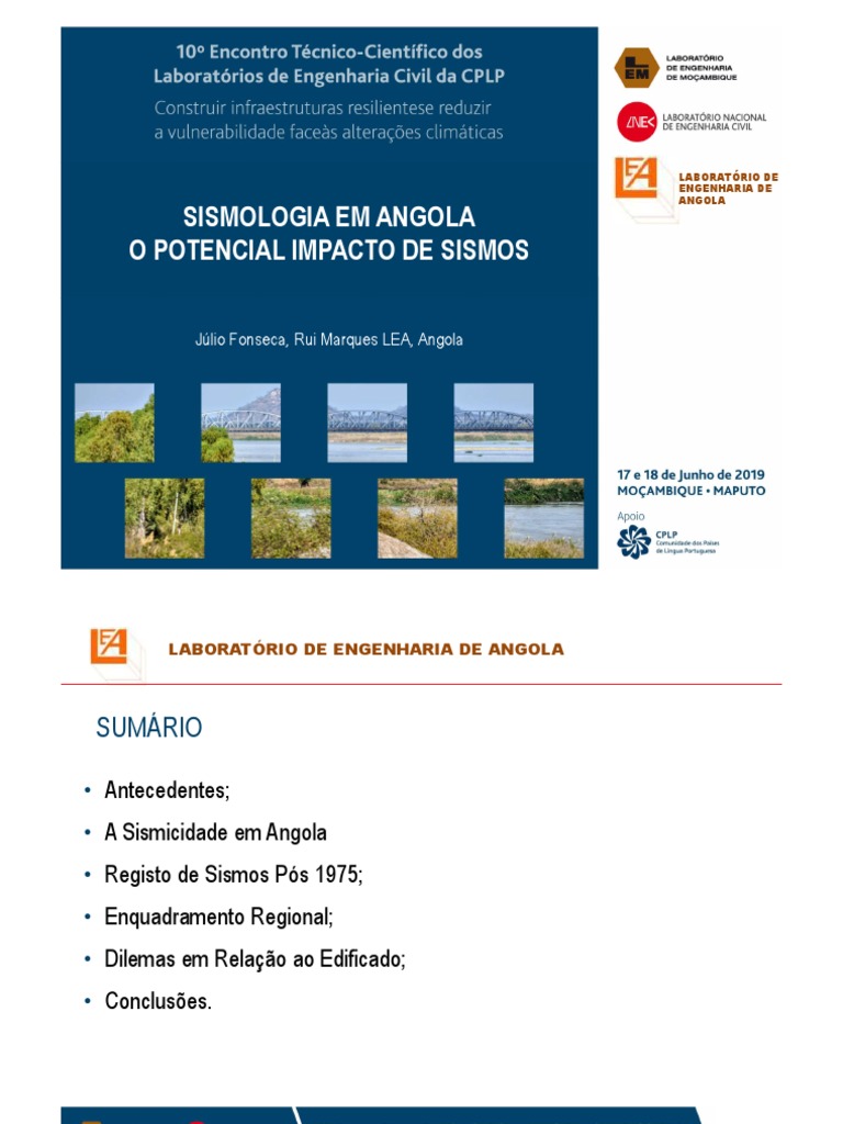 Sismisidad Angola | PDF | Terremotos | Angola