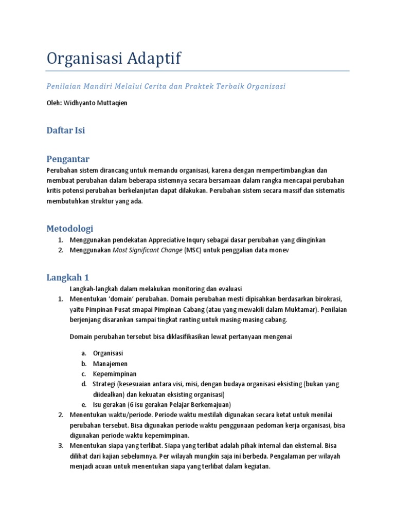 Organisasi Adaptif | PDF