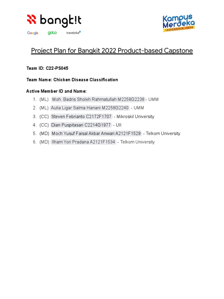 Capstone Project Plan 2022 | PDF