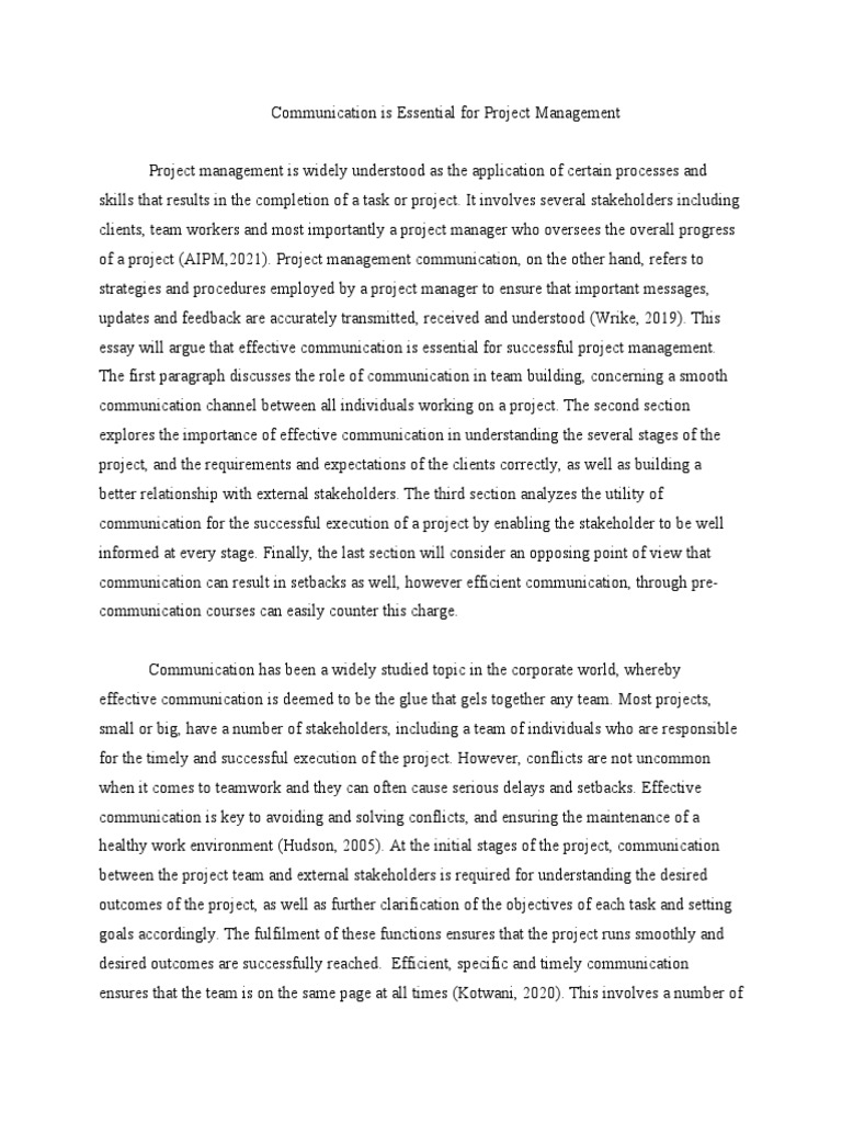Communication Is Essential For Project Management | PDF | Communication ... Communication Is Essential For Project Management | PDF | Communication ...
