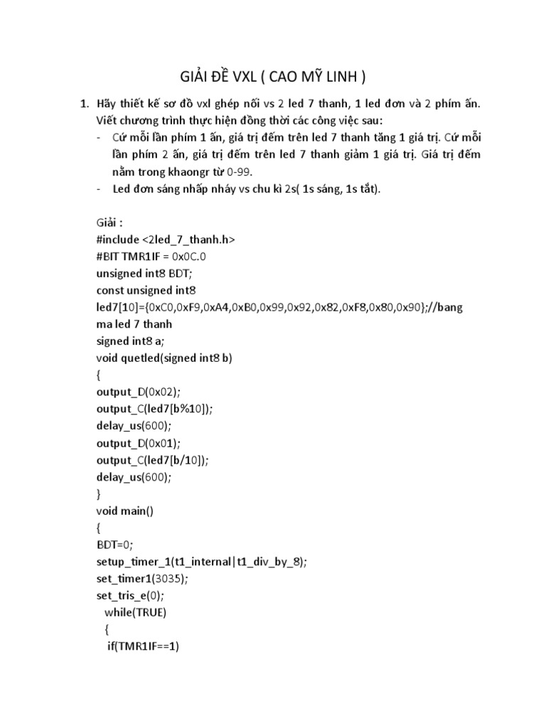 Bản Sao Của Giải Đề VXL | PDF