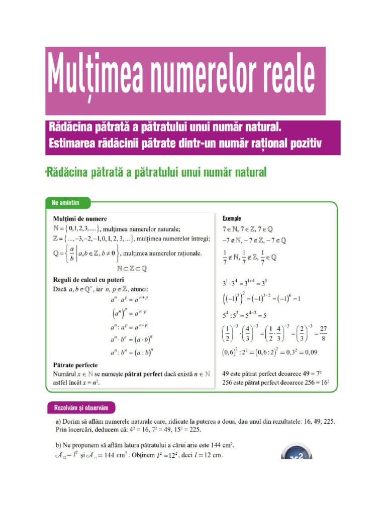 Teorie Tot Clasa 7 Matematica | PDF