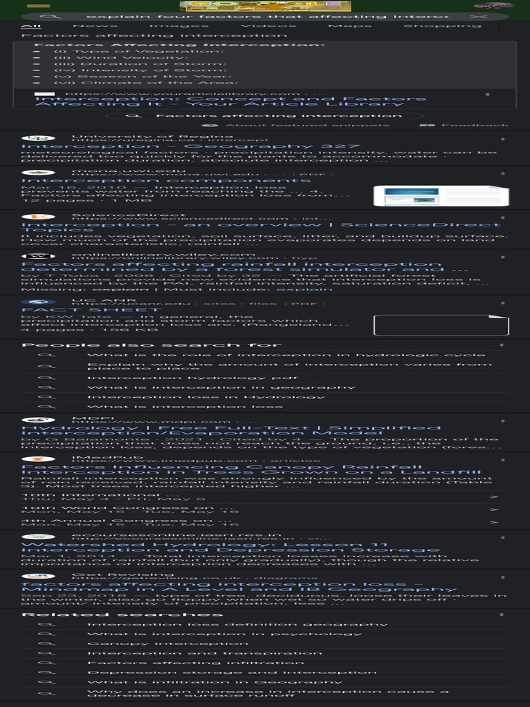 Explain Four Factors That Affecting Interception. | PDF | Precipitation ...