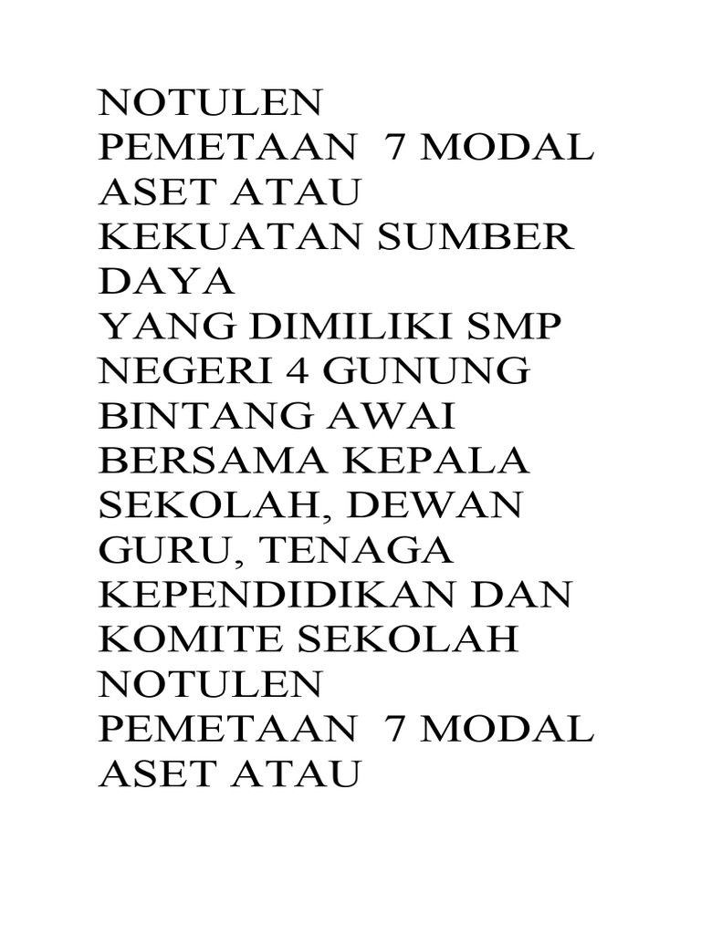 Notulen Evaluasi Sumber Daya Sekolah | PDF