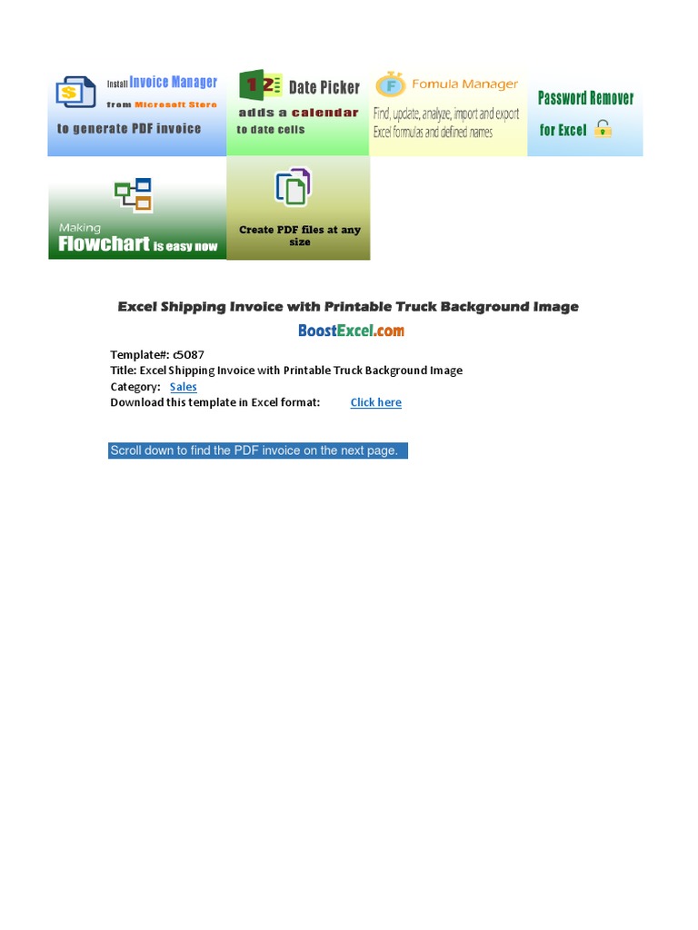 Excel Shipping Invoice Truck Background | PDF | Invoice | Government Finances