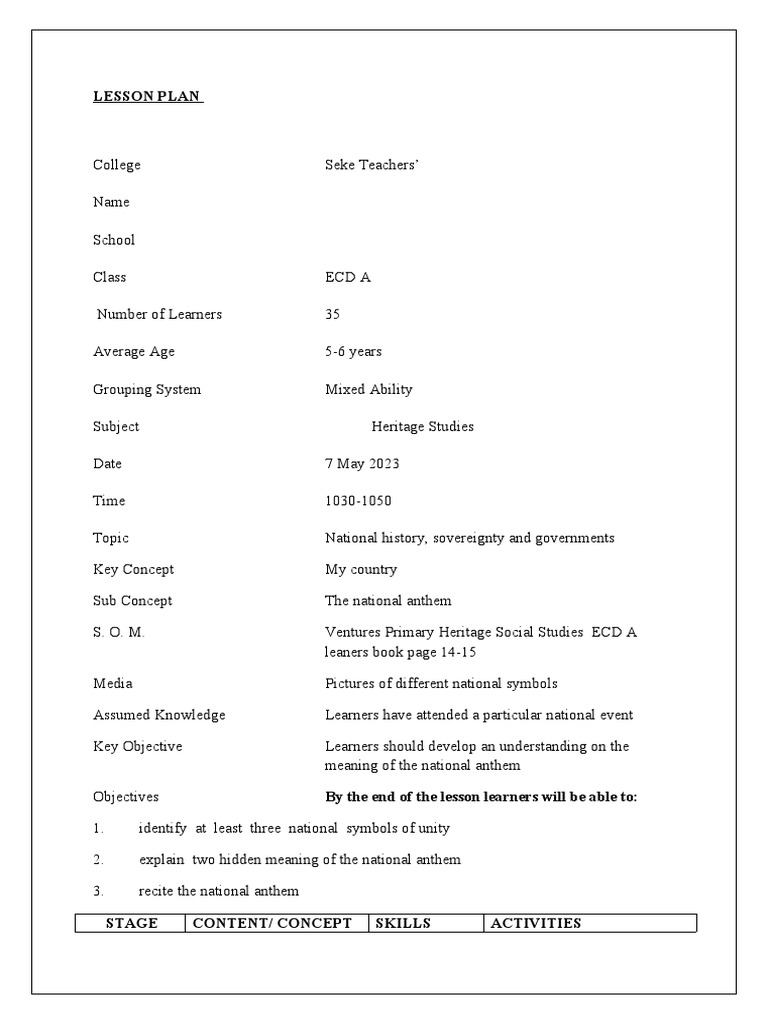All Lesson Plan Weekendng 12 May 2023 ECD A Soft | PDF