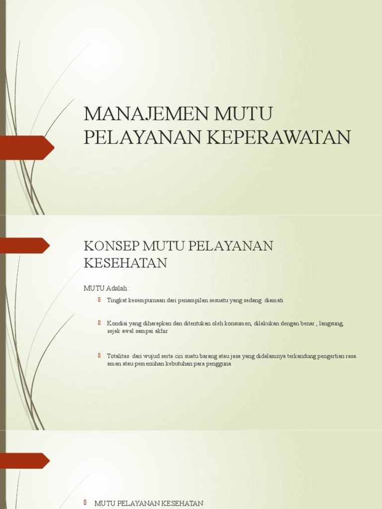 Manajemen Mutu Pelayanan Keperawatan | PDF