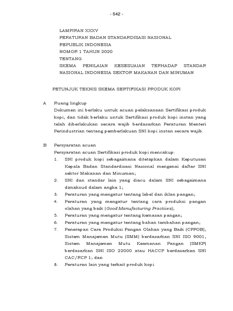 PBSN-1-2020 Skema Sertifikasi Kopi Halaman 542-559-542-559 | PDF