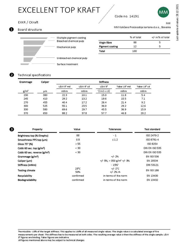 2.excellent Top Kraft - MM Karton | PDF | Paperboard | Materials