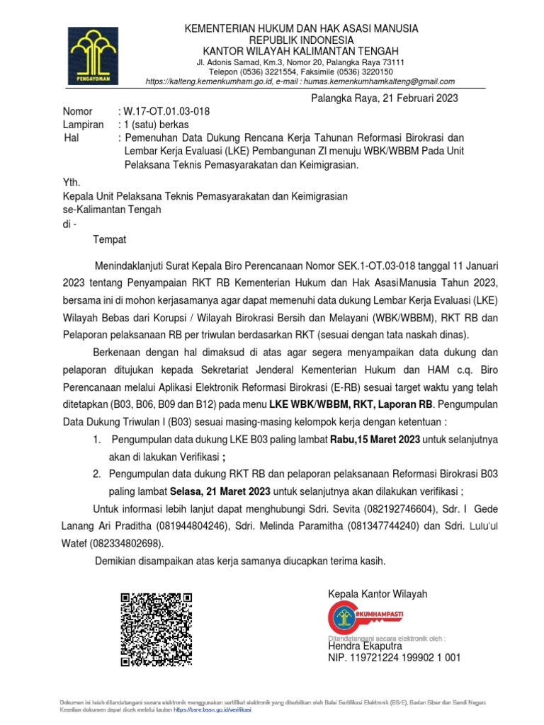 Surat ZI Daduk 2023 | PDF