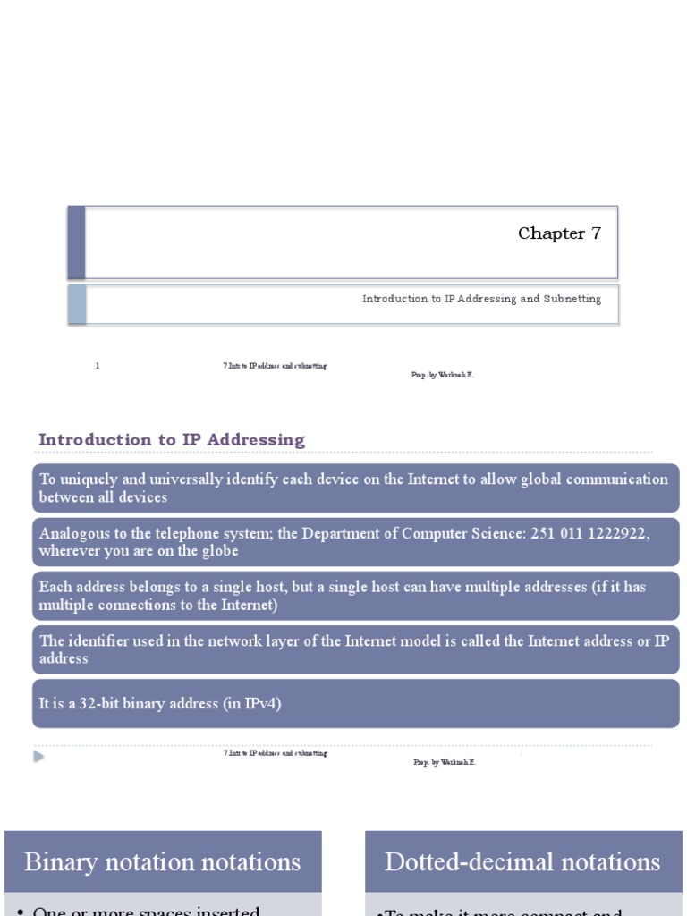 Ch07 - Intr - To - IP - Addressing - & - Subnetting - Compressed | PDF Ch07 - Intr - To - IP - Addressing - & - Subnetting - Compressed | PDF