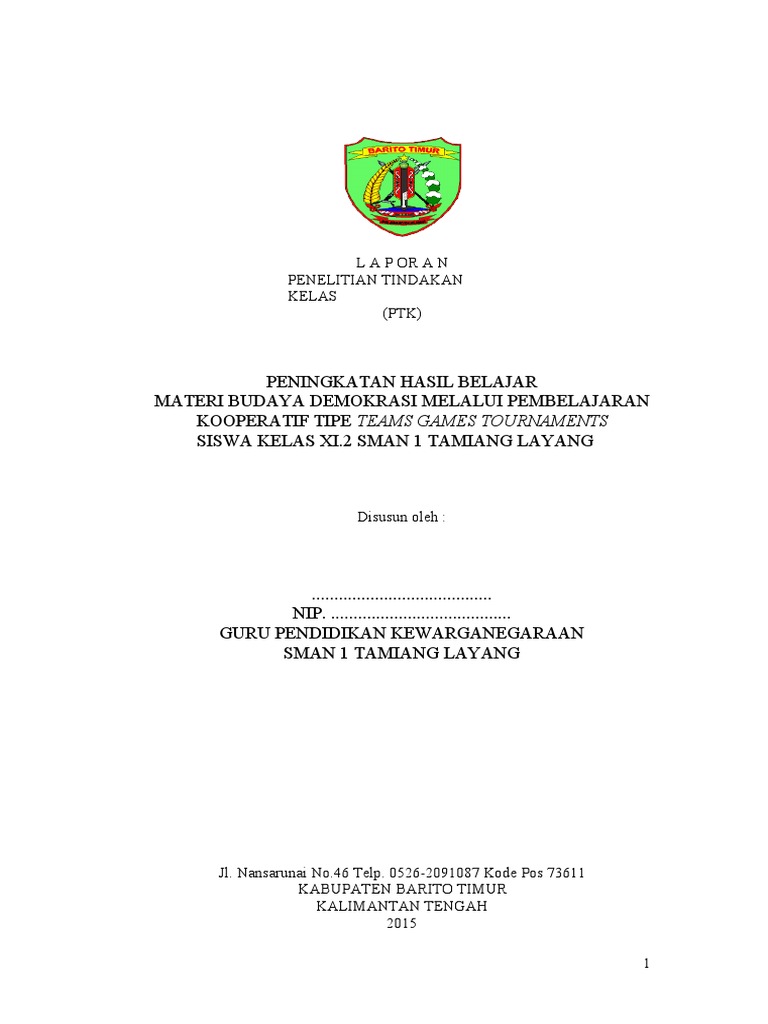 Laporan Penelitian Tindakan Kelas (PTK) | PDF | Game & Aktivitas