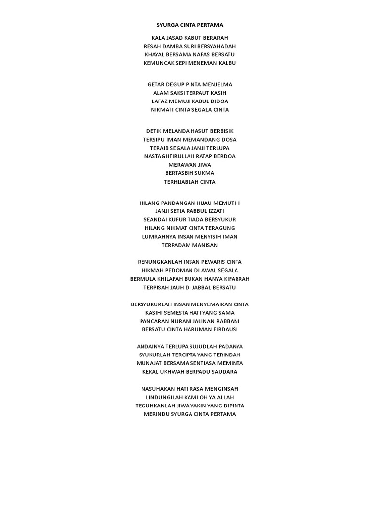 Syurga Cinta Pertama | PDF