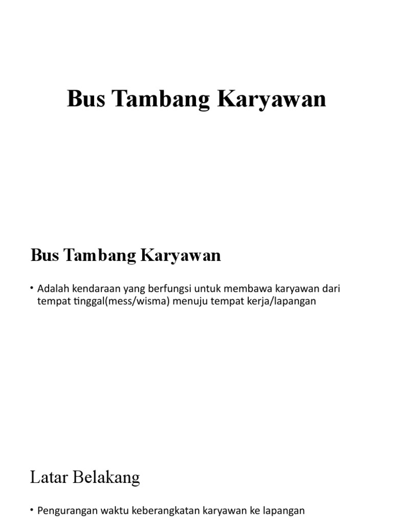 Bus Tambang Karyawan | PDF