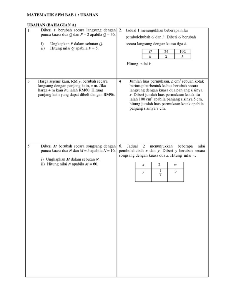 F5 Matematik Bab1 | PDF