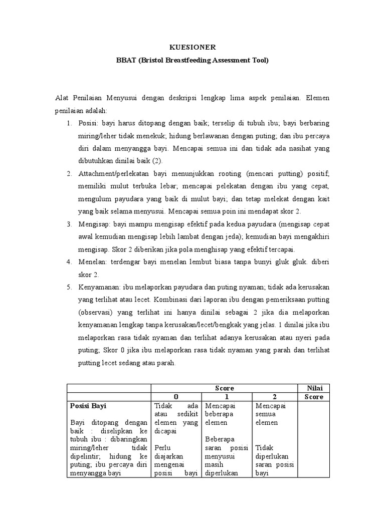 Kuesioner Bbat | PDF | Pengembangan Diri