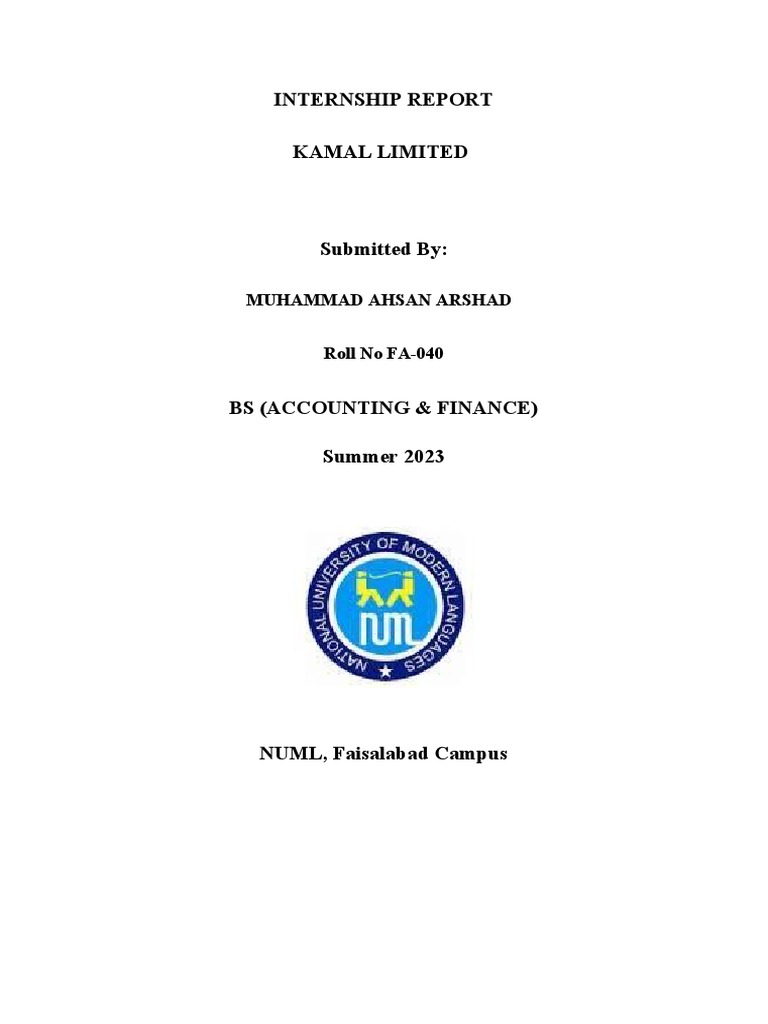Internship Report Template (1) | PDF