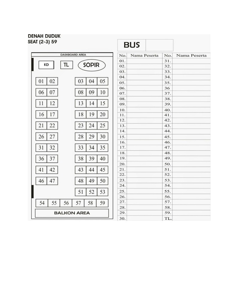 Denah Bis 59 Seat | PDF